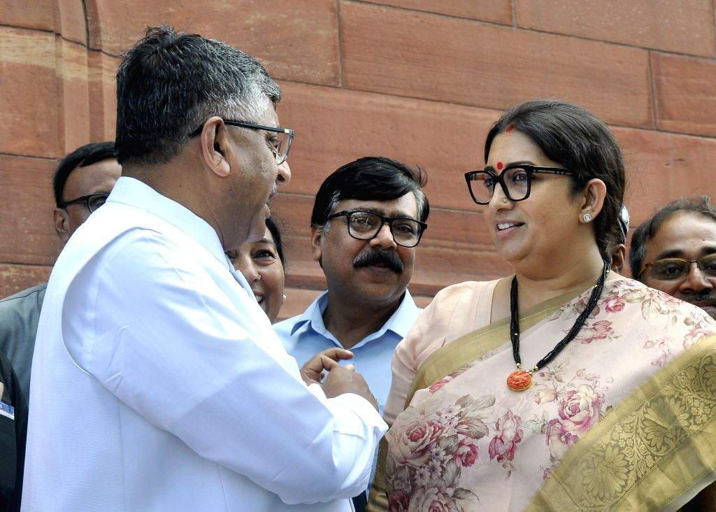 New Delhi : MPs At Parliament House during the special session of ...