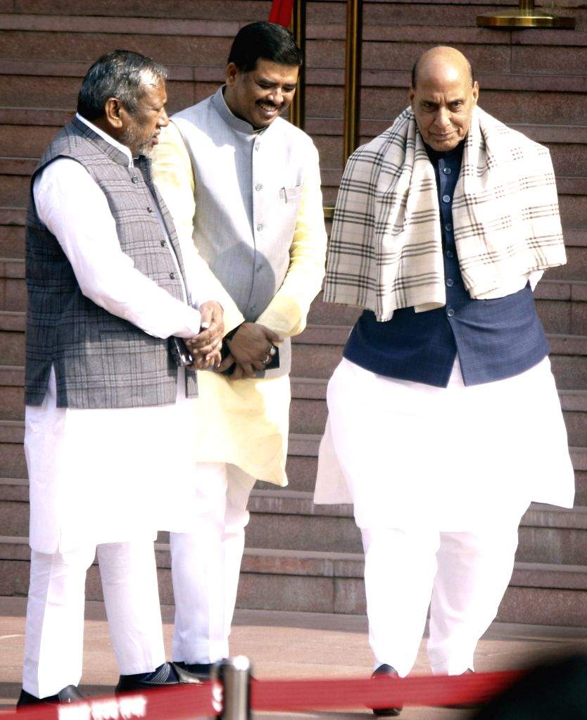 New Delhi : MPs at Parliament House during the winter session of Parliament