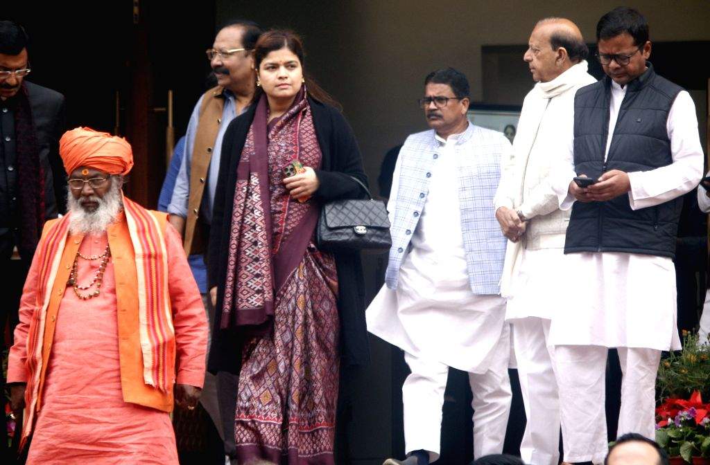 New Delhi : MPs at Parliament House during the Budget Session
