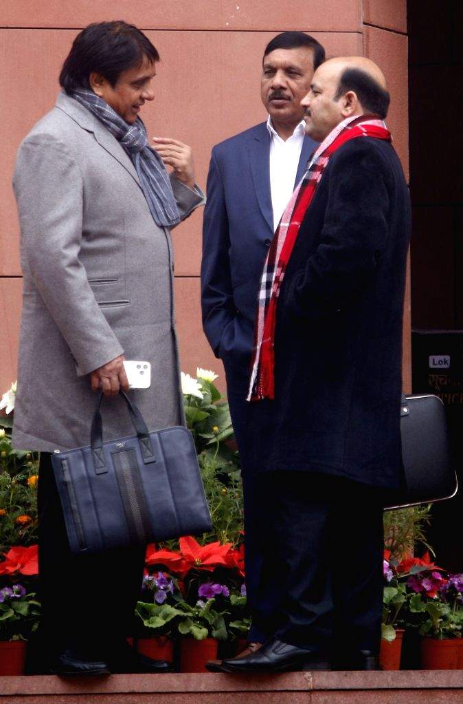 New Delhi : MPs at Parliament House during the Budget Session