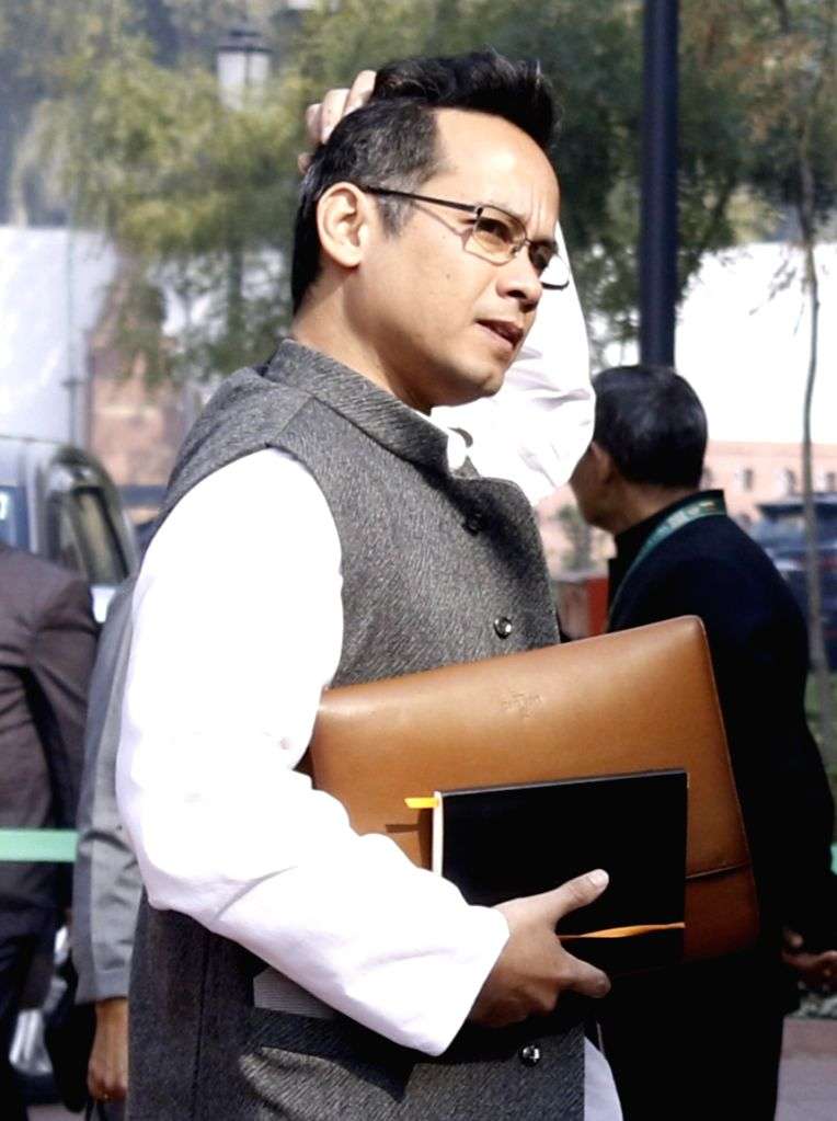 New Delhi : MPs at Parliament House during the budget session