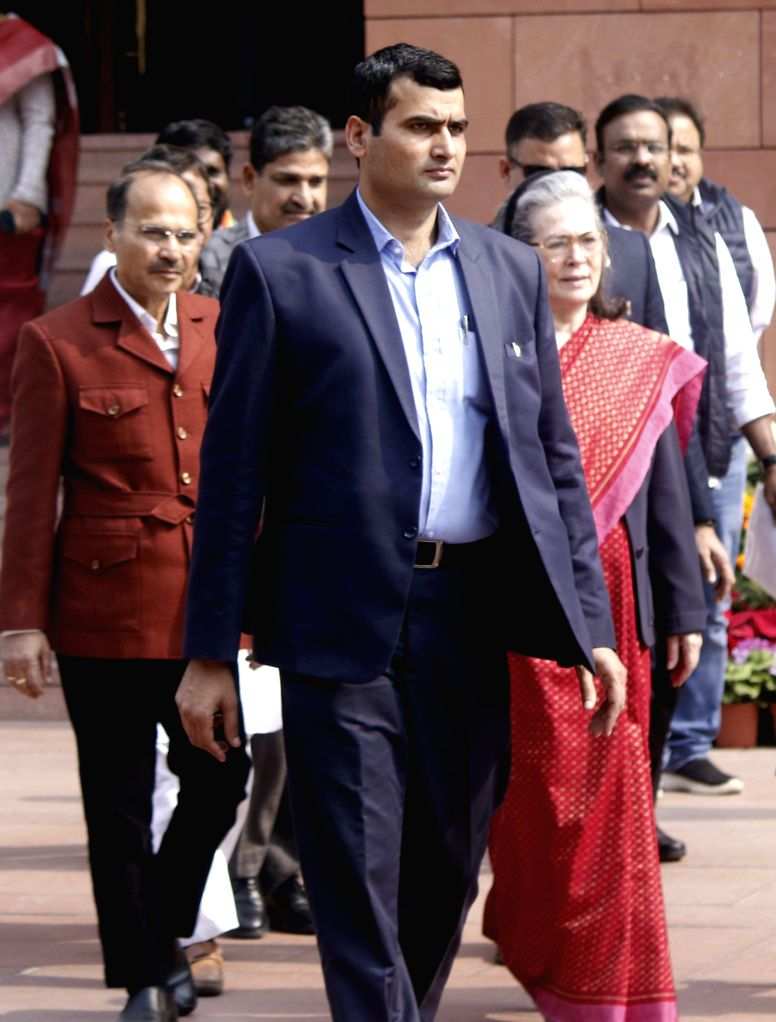 New Delhi : MPs at Parliament House during the budget session