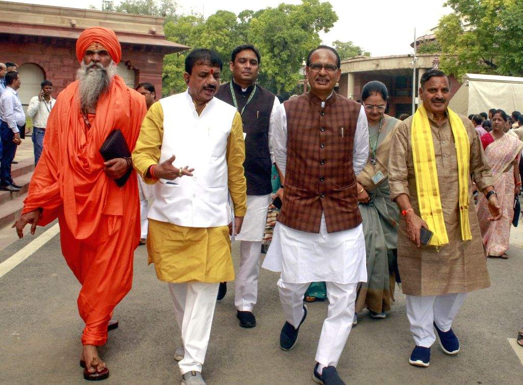 New Delhi : NDA MPs leave after attending the National Democratic ...