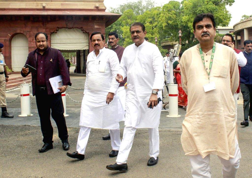 New Delhi : NDA MPs leave after attending the National Democratic ...