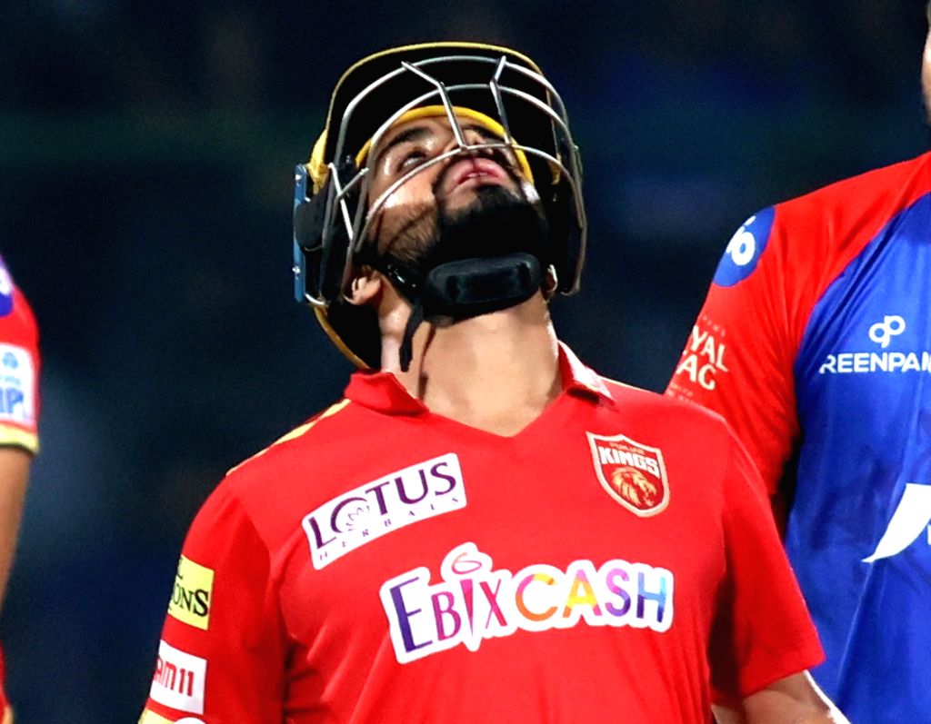 : New Delhi : PBKS' batsman Prabhsimran Singh celebrates his century ...