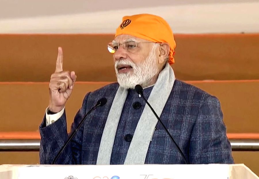 New Delhi : PM Modi addressing during 'Veer Baal Diwas' programme at ...