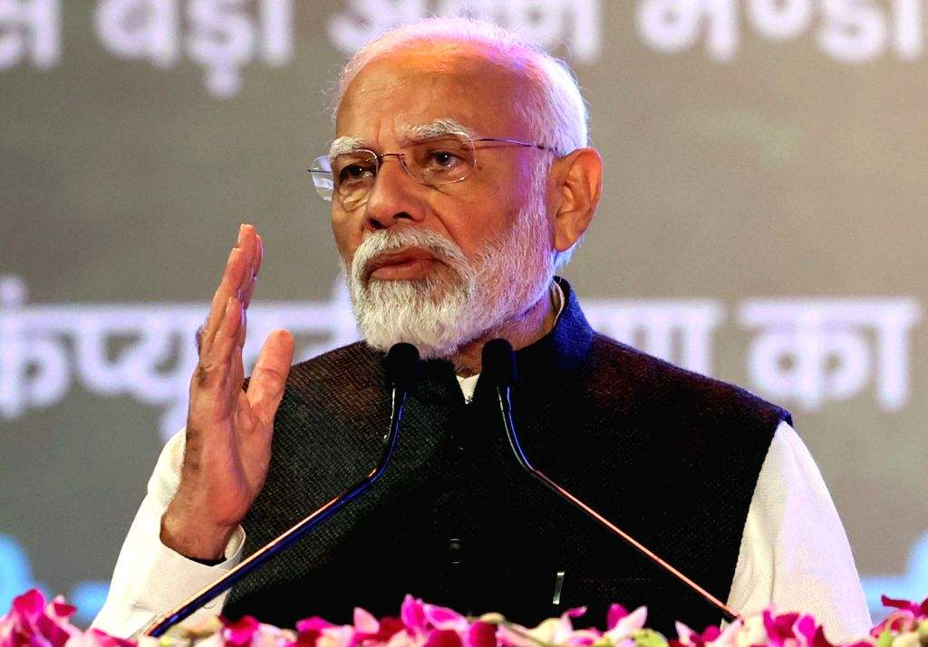 New Delhi : Prime Minister Narendra Modi during launch of multiple key ...