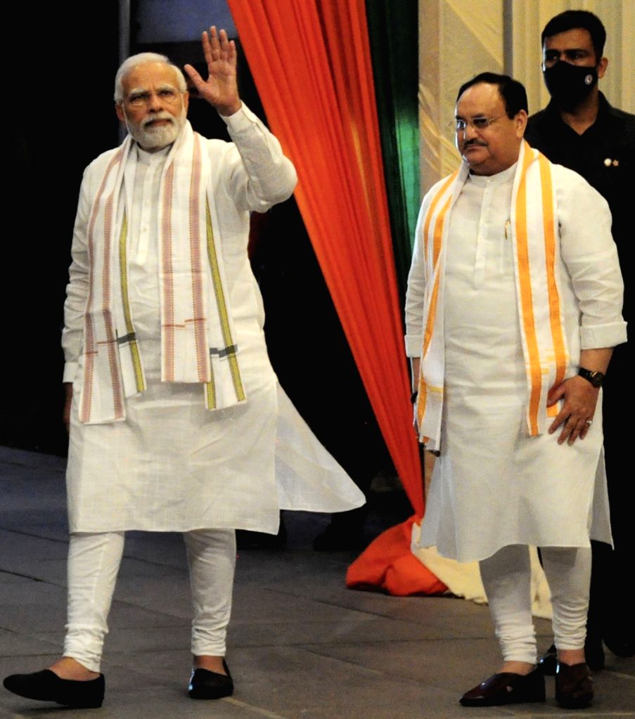 New Delhi:Prime Minister Narendra Modi with BJP President JP Nadda.