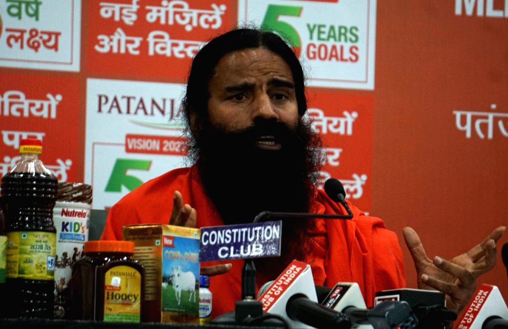 New Delhi : Baba Ramdev addressing a press conference