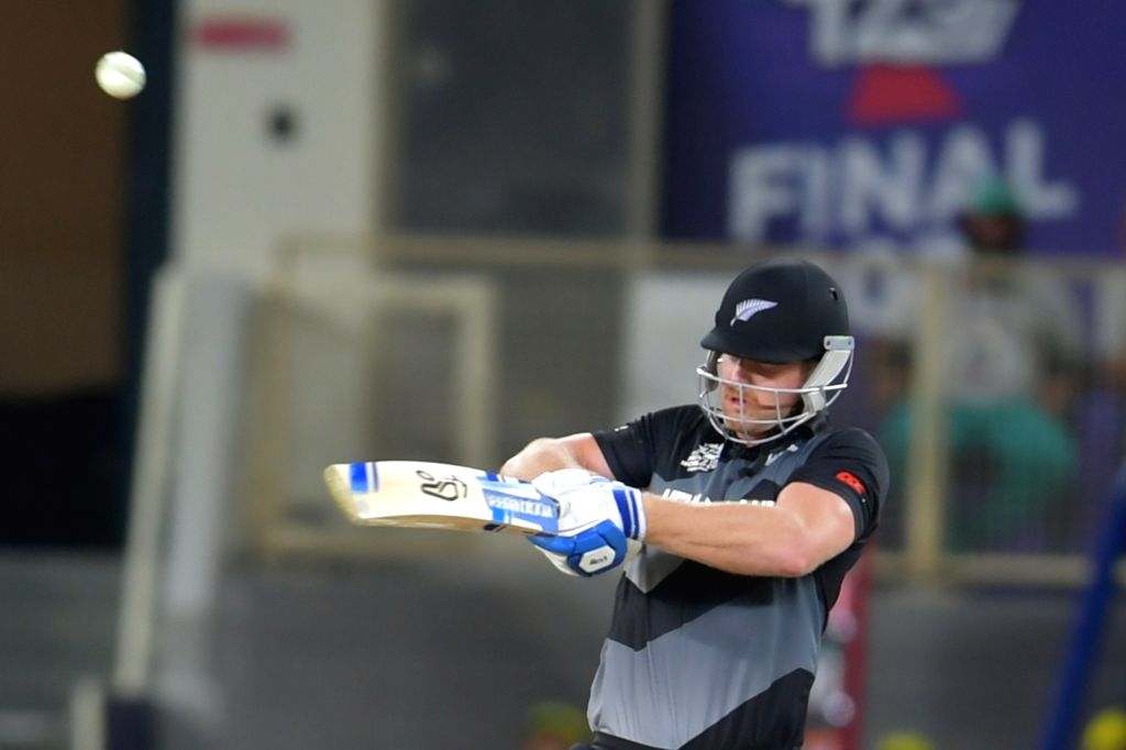 :Dubai:New Zealand's Jimmy Neesham bats during the Cricket Twenty20 ...