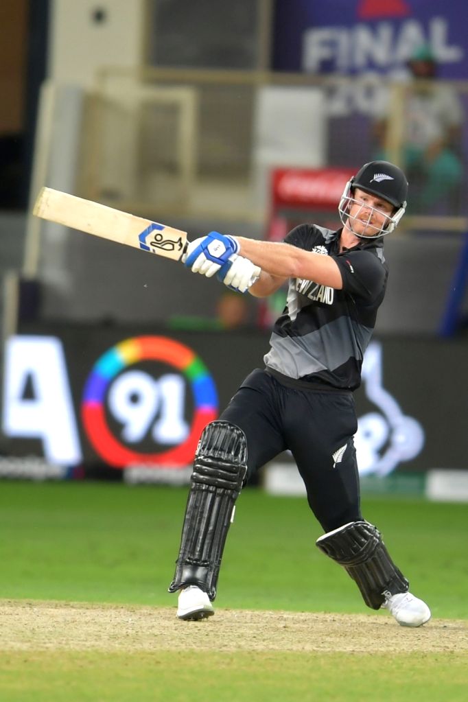 :Dubai:New Zealand's Jimmy Neesham bats during the Cricket Twenty20 ...