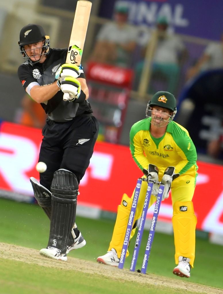 :Dubai:New Zealand's Martin Guptill bats during the Cricket Twenty20 ...