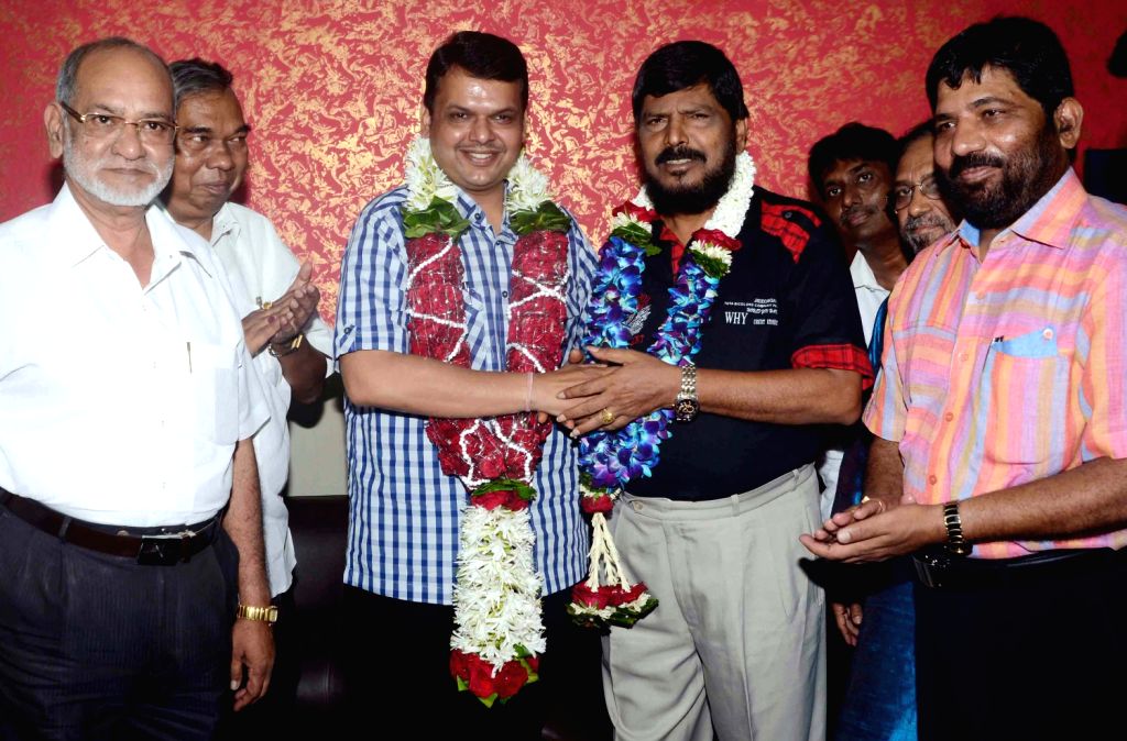 Newly elected Maharashtra state BJP president Devendra Phadnavis meets ...