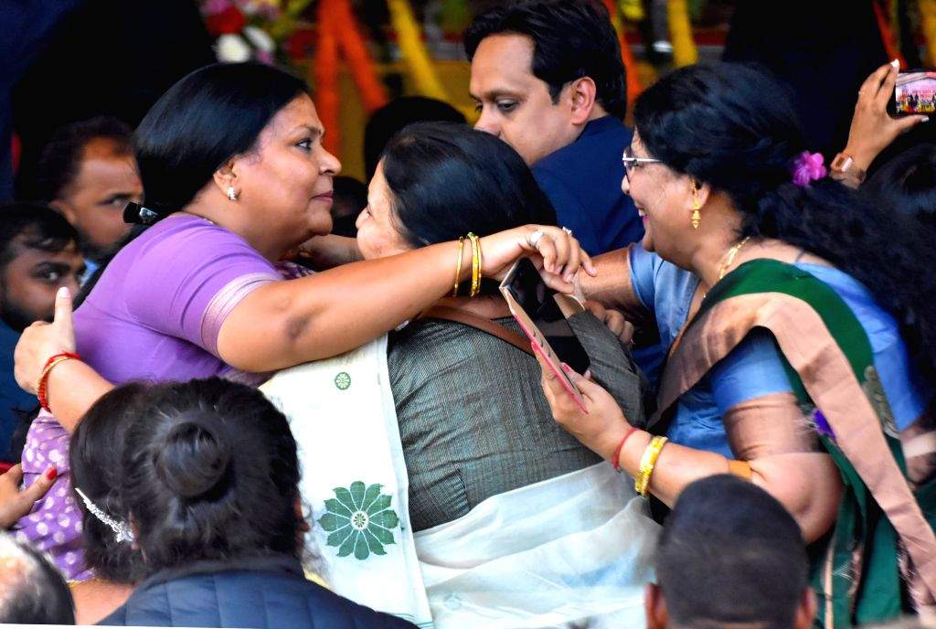 Newly sworn-in Jharkhand Cabinet Minister Dipika Pandey Singh greets ...