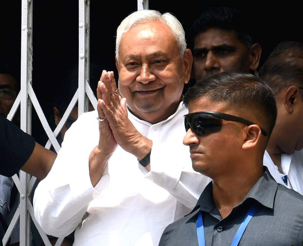 Nitish Kumar arrives for the Monsoon Session of the Bihar Assembly