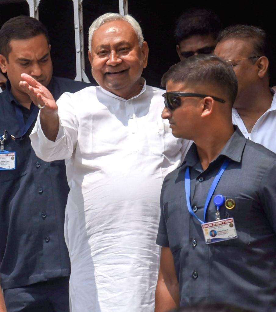 Nitish Kumar arrives for the Monsoon Session of the Bihar Assembly