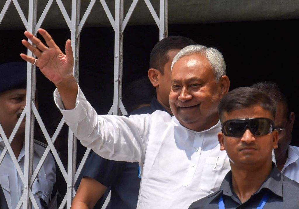 Nitish Kumar arrives for the Monsoon Session of the Bihar Assembly
