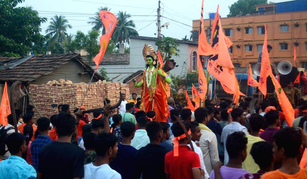 North 24 Parganas : Devotees take part in a religious procession on the ...