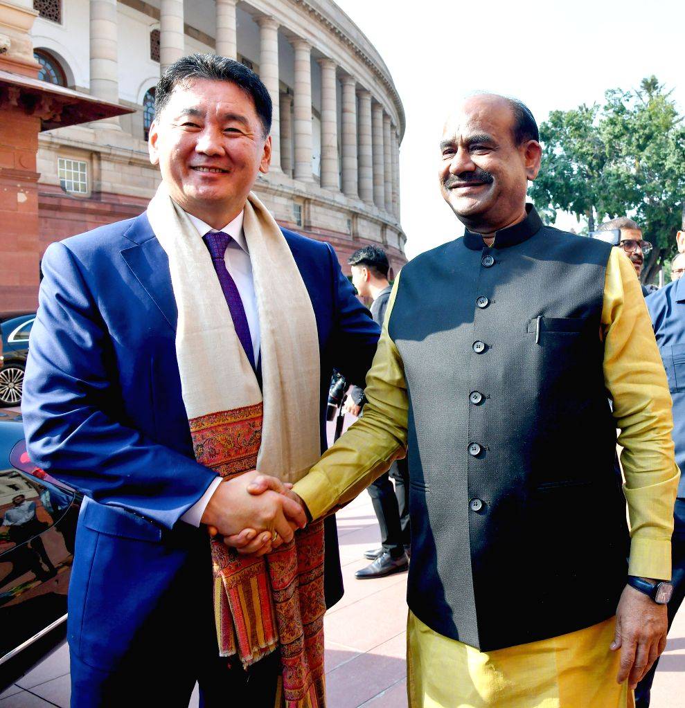 Om Birla meets Mongolian President Khurelsukh Ukhnaa