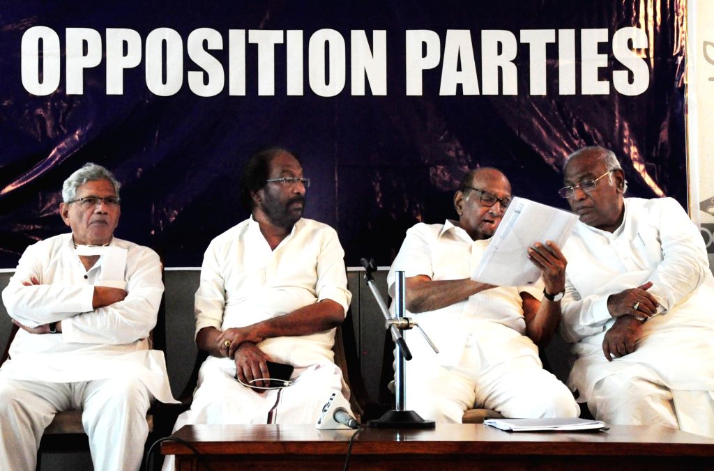 Opposition Party leaders during a press conference