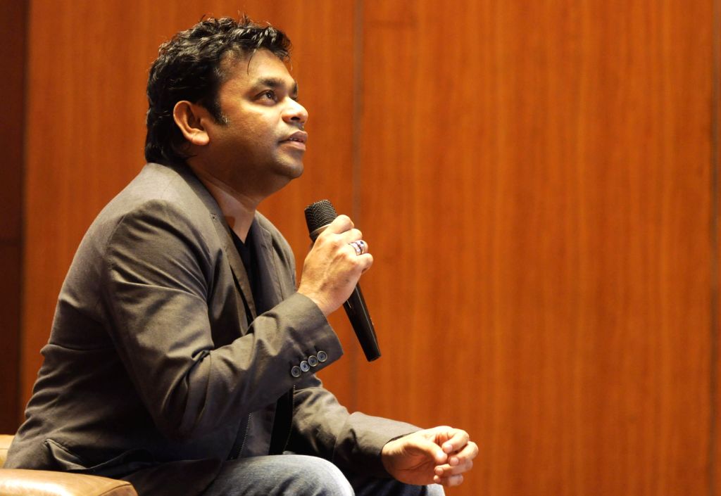 A R Rahman at a press conference in Kolkata