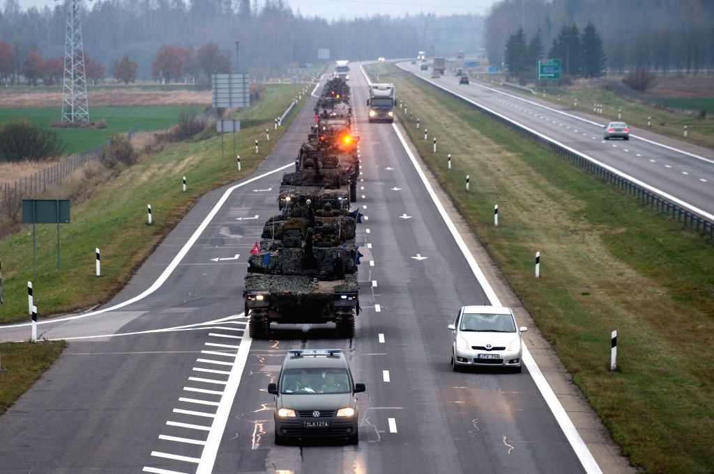Lithuania Parbade Military Exercise Iron Wolf