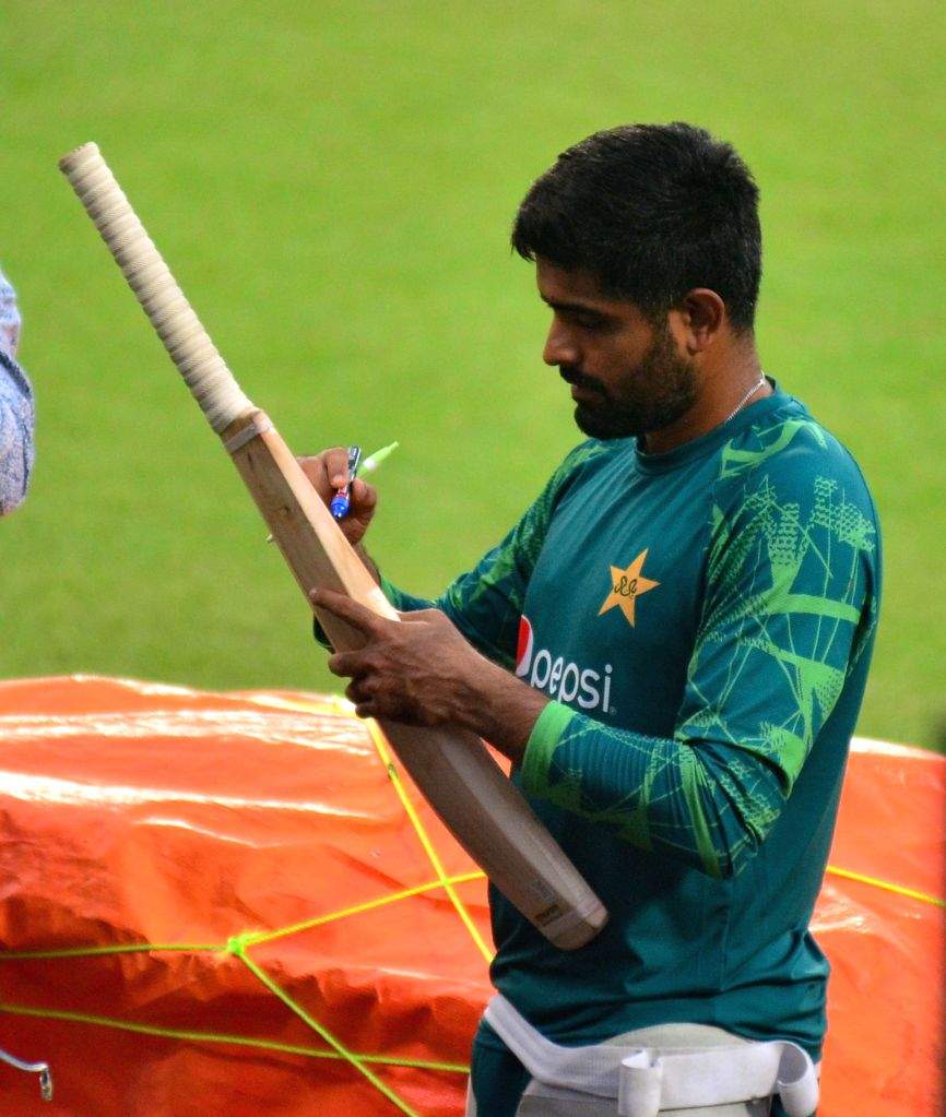 Pakistan cricket players during a practice session ahead of their ICC ...
