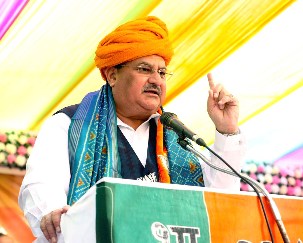 Panch Mahals: BJP national president JP Nadda addresses during a public ...