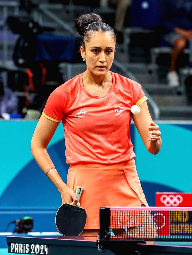 Paris : India's Manika Batra during the women's singles round of 64 ...