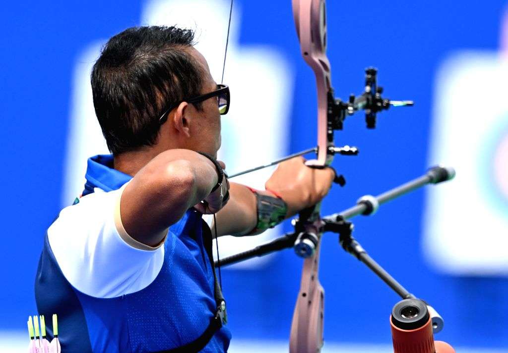 Paris : Men's individual ranking round of archery during the Paris ...
