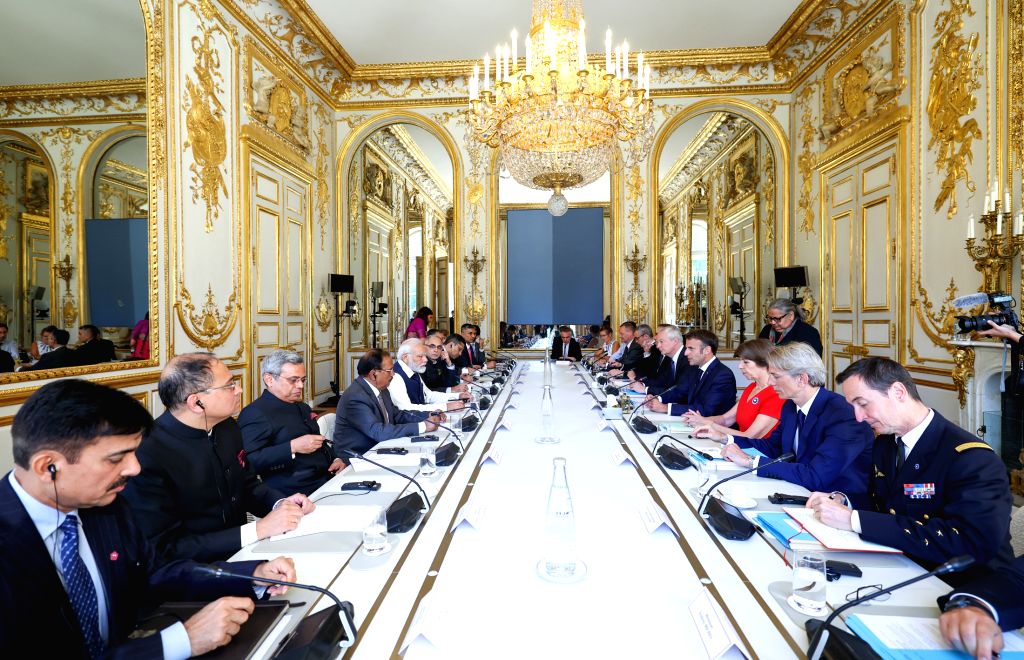 Paris : PM Modi with French President Emmanuel Macron at the India ...