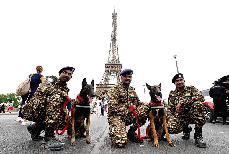 Two K9 teams from the Central Reserve Police Force (CRPF) along with ...