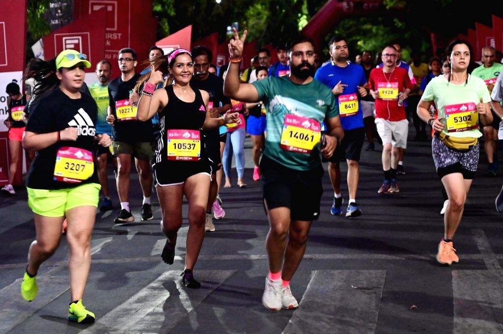 Participants during the TCS World 10K Marathon, in Bengaluru, Sunday ...