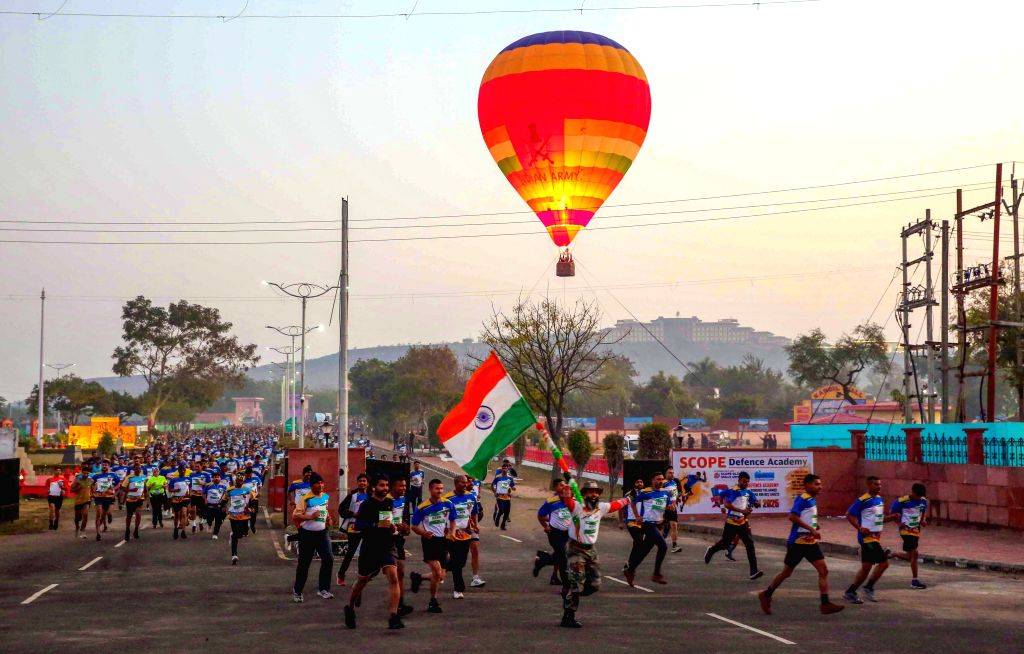 Participants take part in the Army Marathon