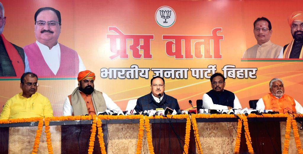 Patna : BJP National President JP Nadda during a press conference