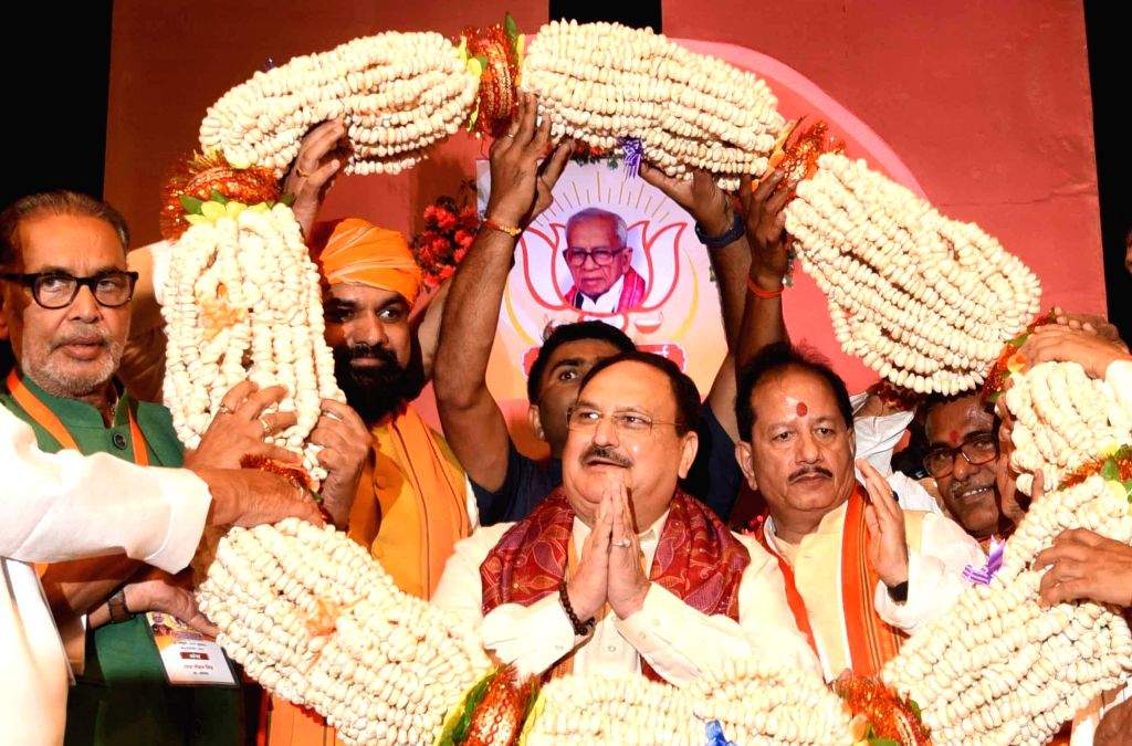 Patna : BJP president JP Nadda attends the the birth centenary ...