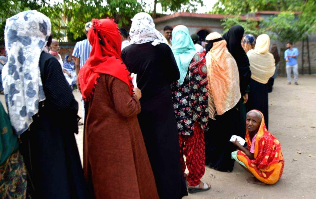 People cast their votes in the seventh and final phase of the Lok Sabha ...