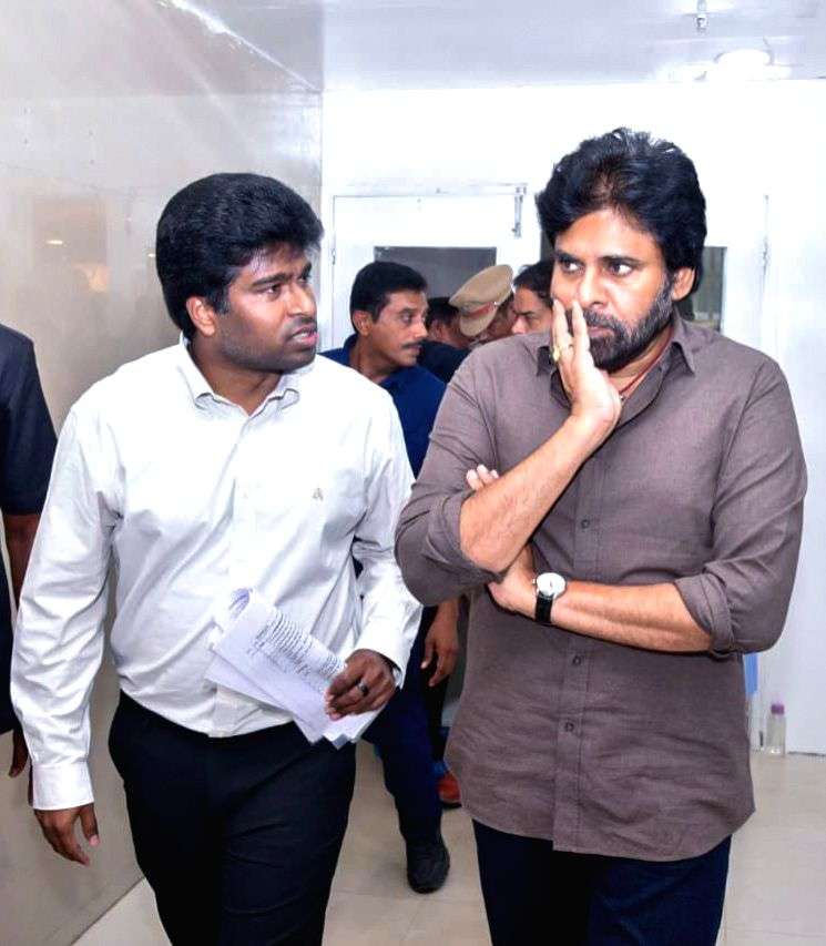 Pawan Kalyan visits steel plant accident victims