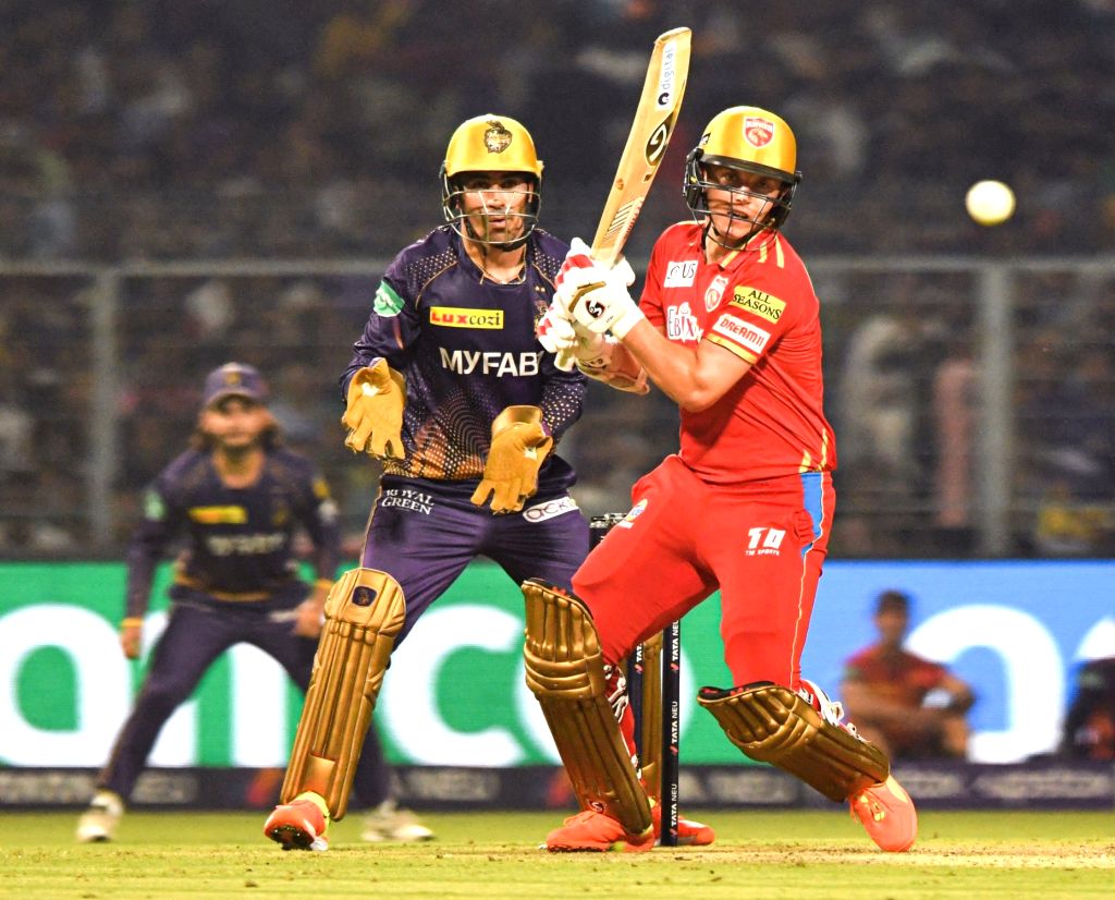 PBKS' Sam Curran plays a shot during the IPL 2023 match