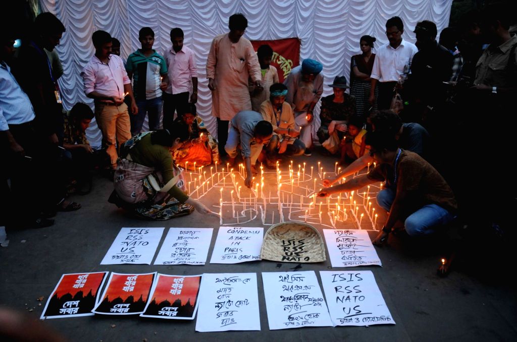 Candle light protest against the terror attack in Paris and murder of ...