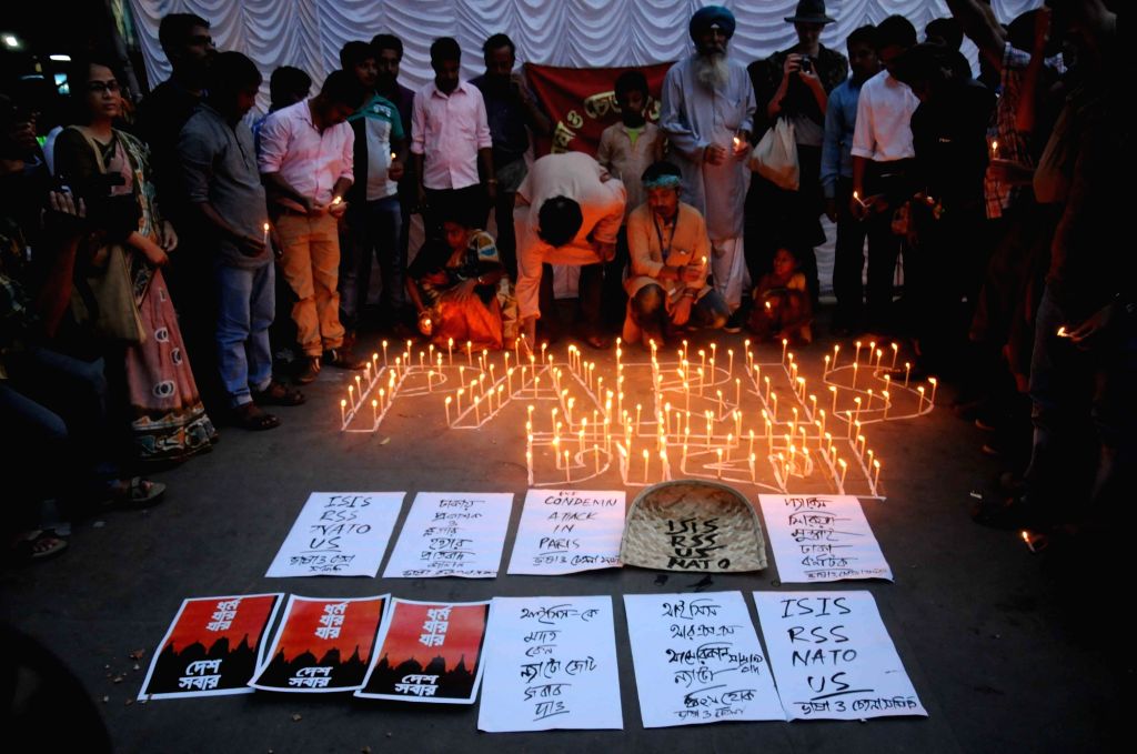 Candle light protest against the terror attack in Paris and murder of ...