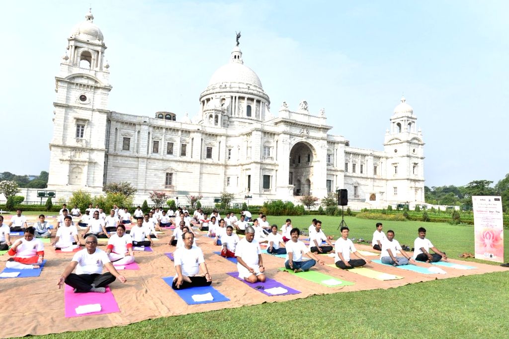 Fourth International Yoga Day celebrations - Victoria Memorial