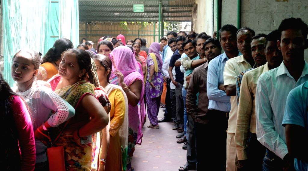 MCD Polls - People queue up outside