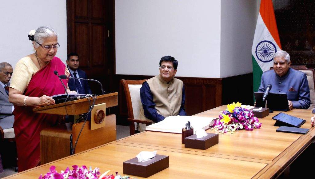 Philanthropist and author Sudha Murty takes oath as Rajya Sabha MP, at ...