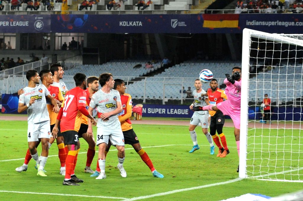 Players in action during the ISL match