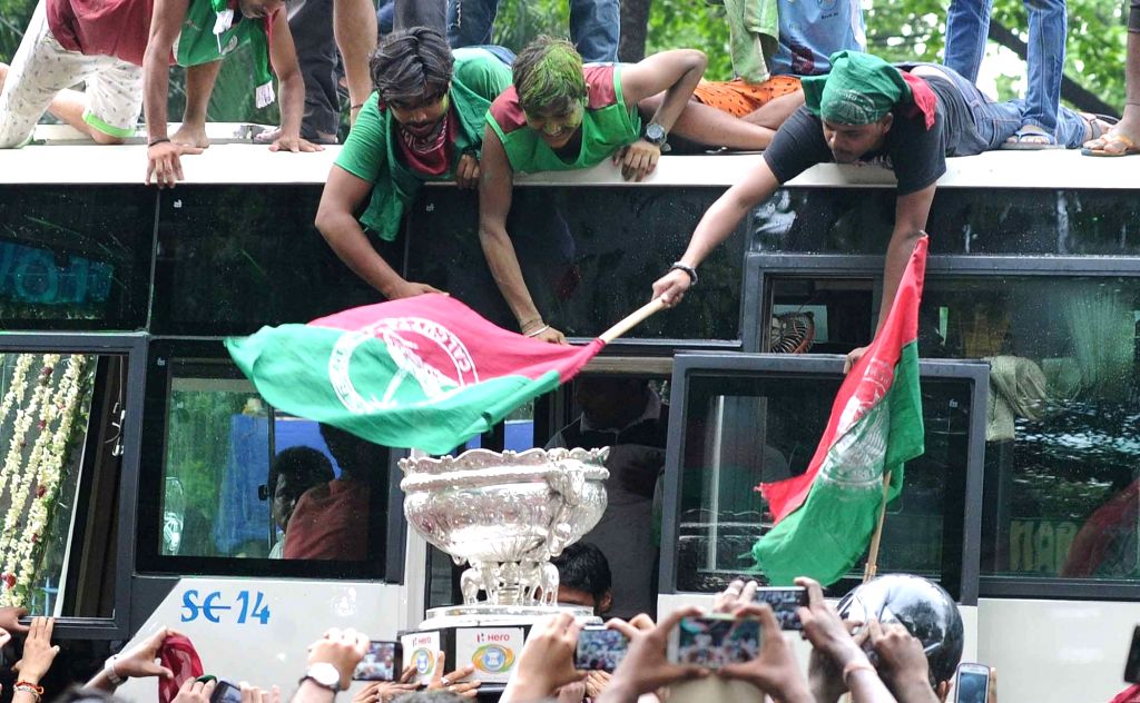 Mohun Bagan celebrates after winning the 14th Federation Cup