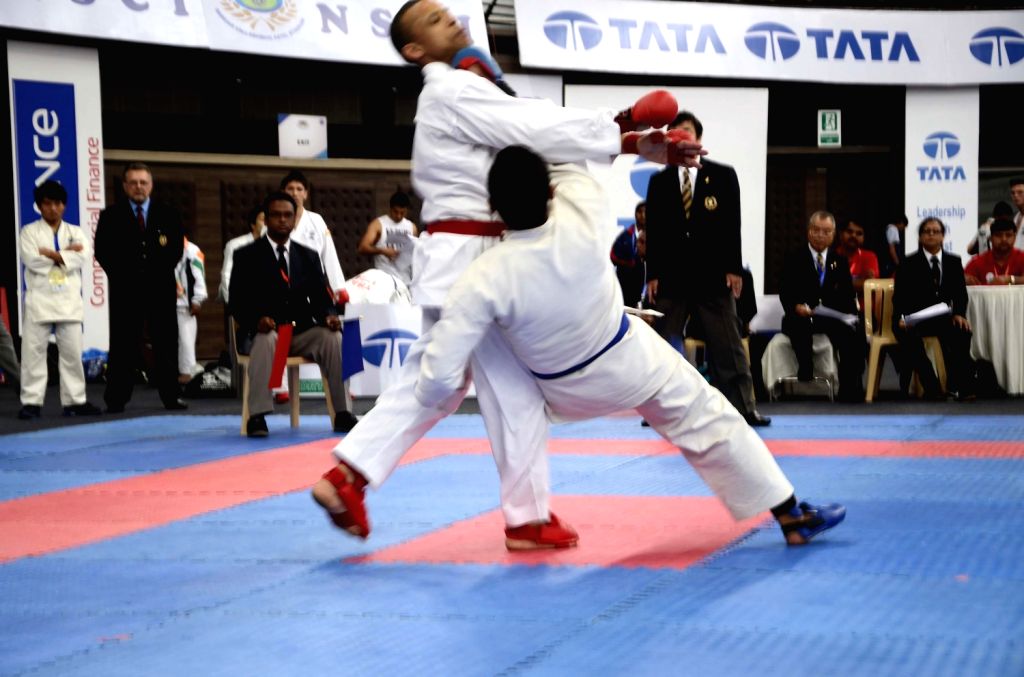 Players of Thailand and Nepal in action during 6th Word Gojukai Karate ...