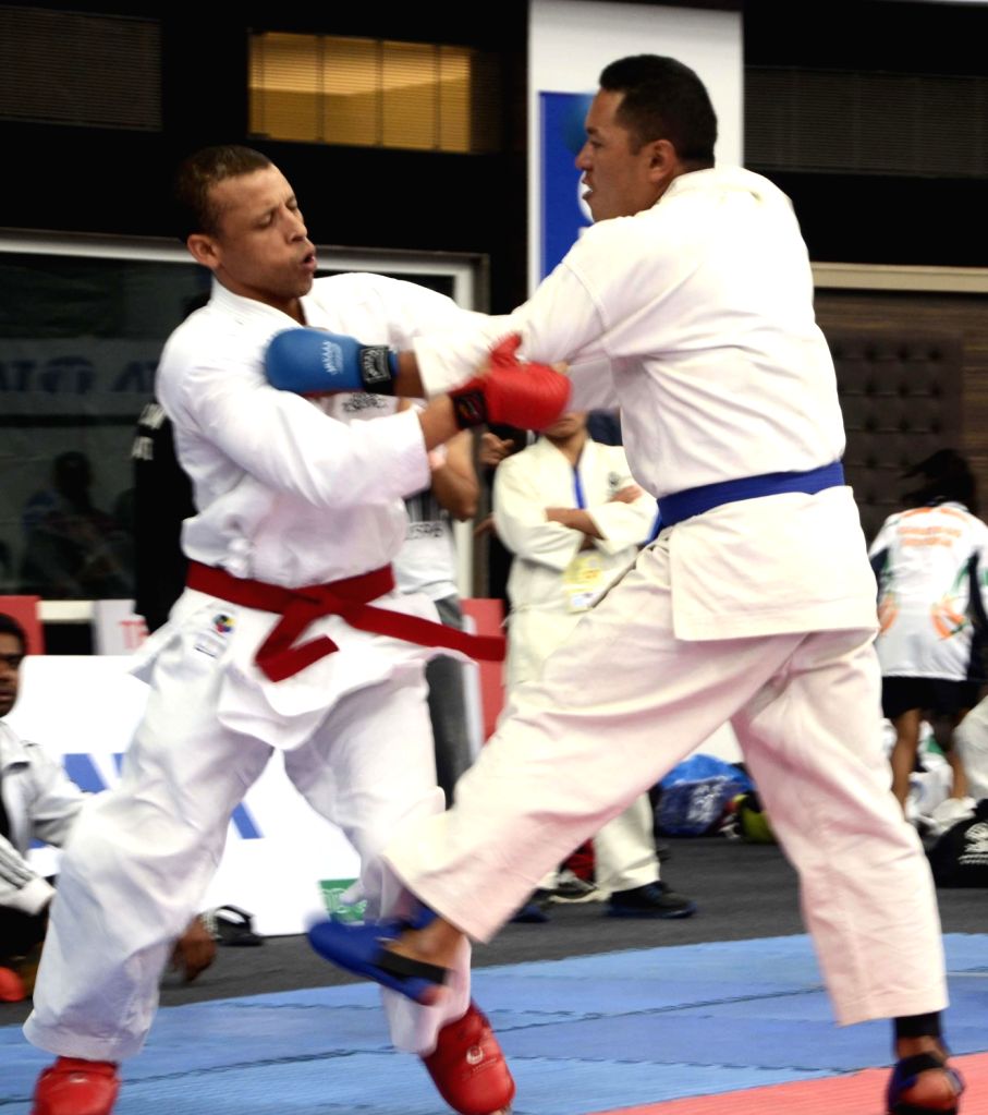 Players of Thailand and Nepal in action during 6th Word Gojukai Karate ...