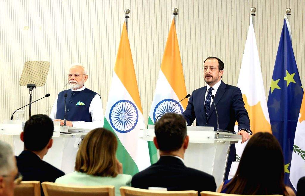 PM Modi Addresses Joint Press Meet in Cyprus