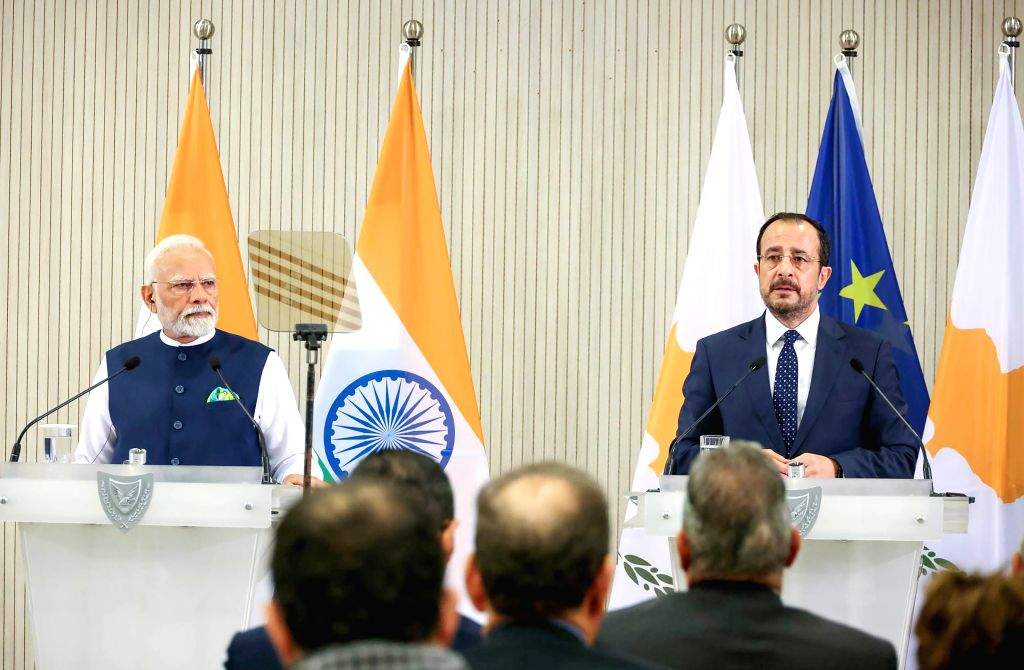 PM Modi Addresses Joint Press Meet in Cyprus